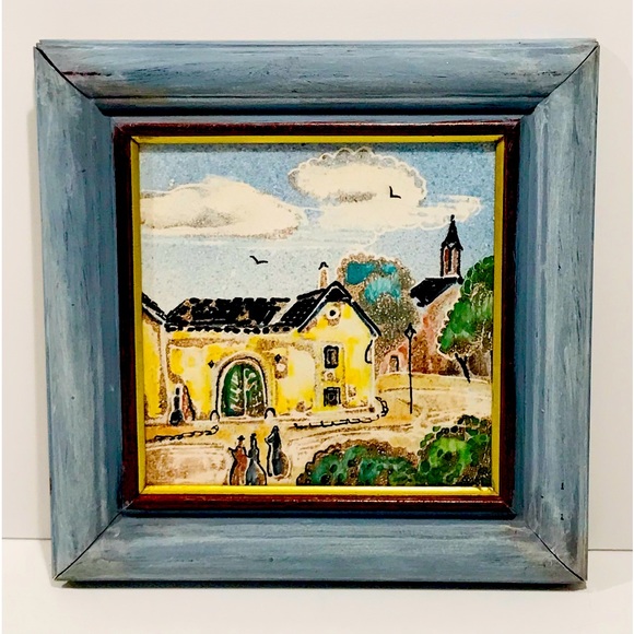 Vienna | Art | Vintage Hand Painted Enameled Vienna Art Ceramic Tile ...